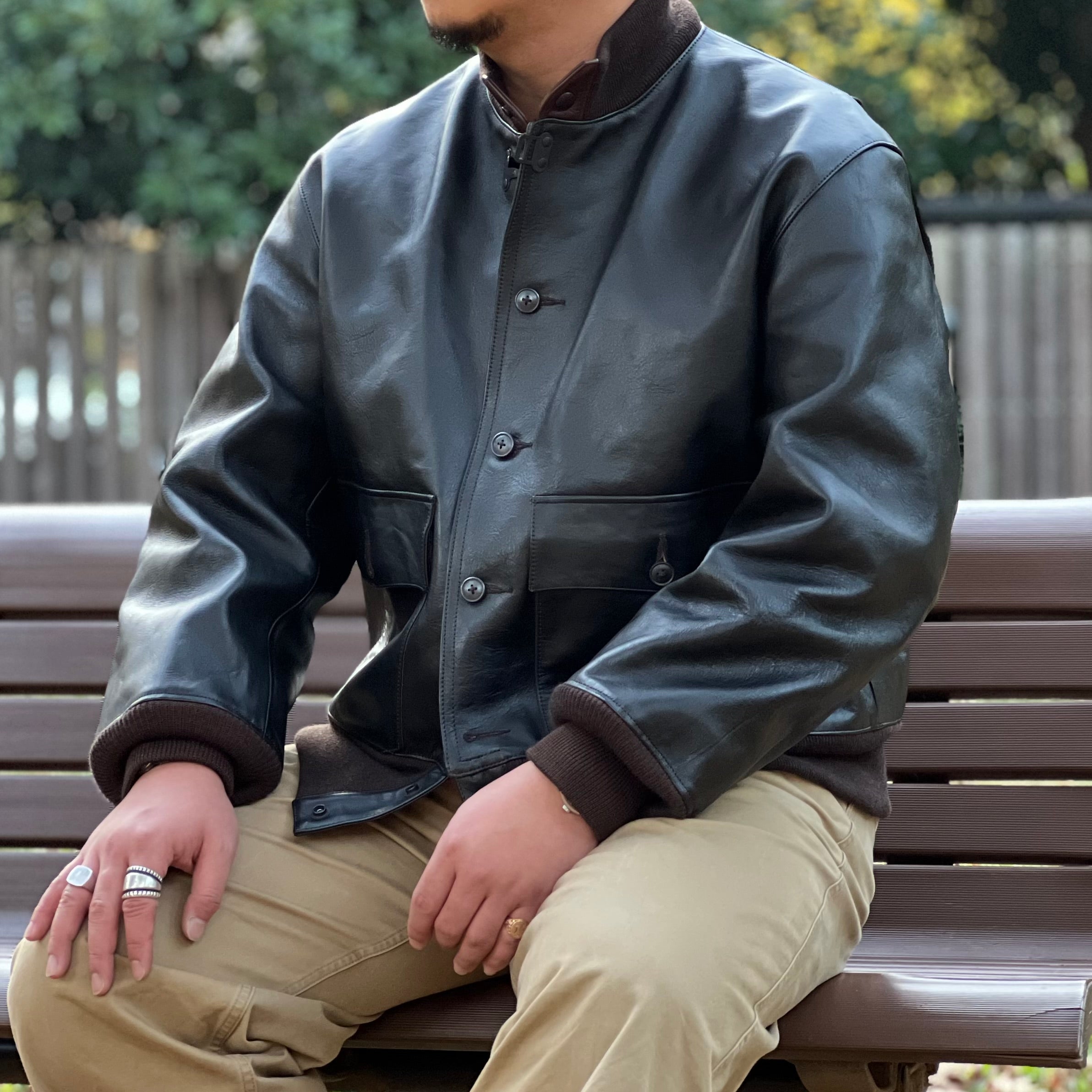 《Nigel Cabourn's signature leather jacket》A-1 JACKET - BROWN CORE LEAT